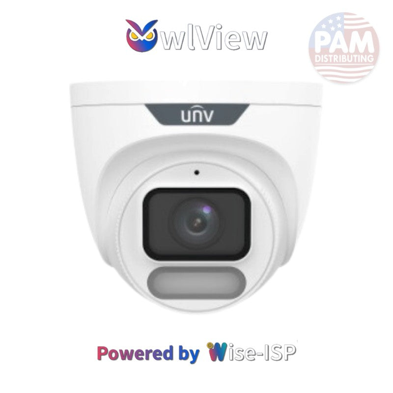 Uniview Ipc3624sr Adf28km Wp 4mp Owlview Colorhunter Wise Isp Fixed Turret Camera Pam