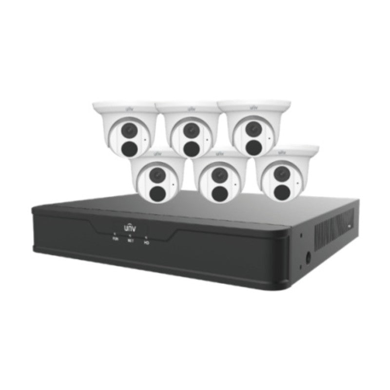 UNIVIEW EK-S31P8T46T2-V3: 8-Channel Surveillance Kit w/ 6x 4MP IR Turr ...
