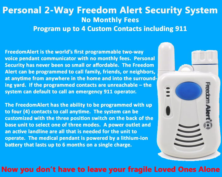 FREEDOM ALERT PERSONAL EMERGENCY RESPONSE SYSTEM – PAM Distributing Co